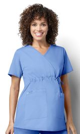 WonderWink WonderWORKS Women's 145 Maternity Mock Wrap Top