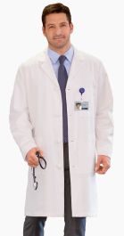 40" White Swan Meta Men's Lab Coat, iPad | UniformsAndScrubs